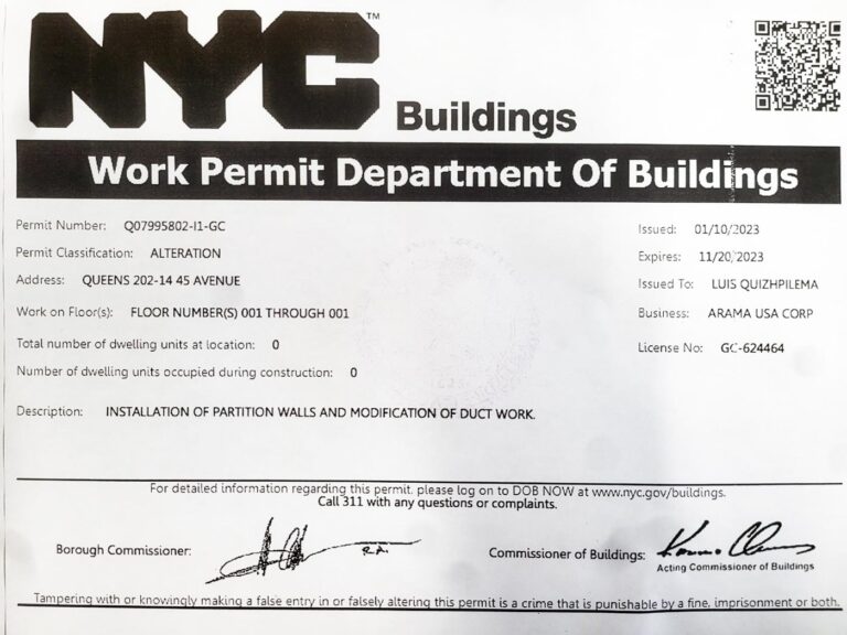 Work Permit – AK Construction